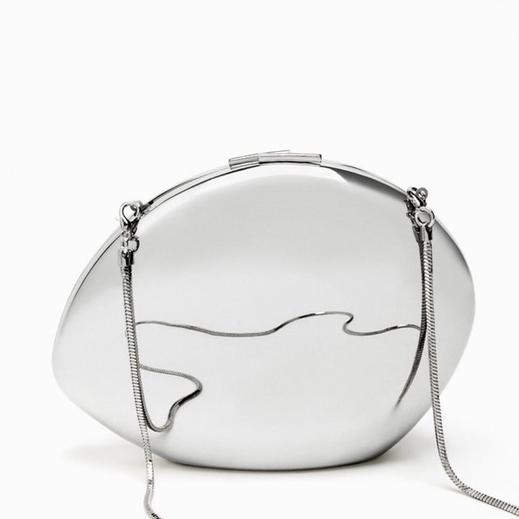 Zara | Bags | Zara Metallic Box Bag Silver | Poshmark